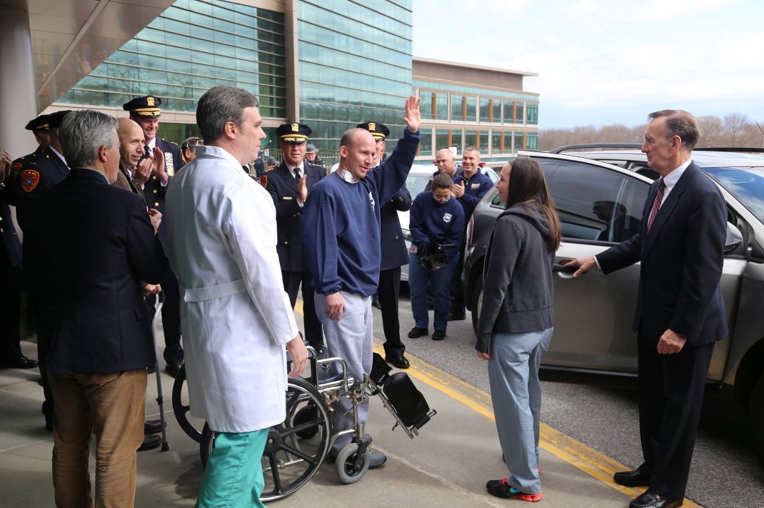 Officer Mark Collins Released from the Hospital | The Huntingtonian
